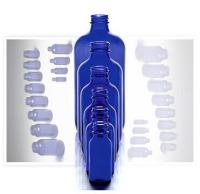 China Boston Round Glass Bottle 60ml to 500ml Cobalt Blue Soda Lime for Pills for sale