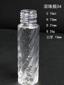China 10ml Thread Transparent Roll On Glass Perfume Bottles for Essential Oils for sale
