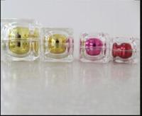 China 15g 30g 50g Crystal Double Wall Acrylic Cream Jar Square Rounded PMMA PP for sale