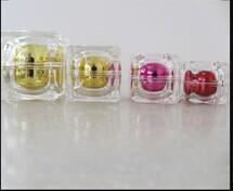 China 15g 30g 50g Crystal Double Wall Acrylic Cream Jar Square Rounded PMMA PP for sale