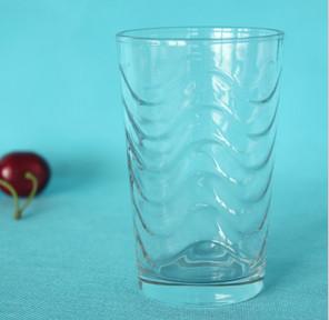 China Ripple Transparent Drink Water Cups 225ML Eco-Friendly Custom Logo Blister Pack for sale