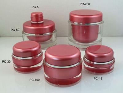 China Round Acrylic Cosmetic Cream Jars 5g to 200g with Customizable Cap Options for sale