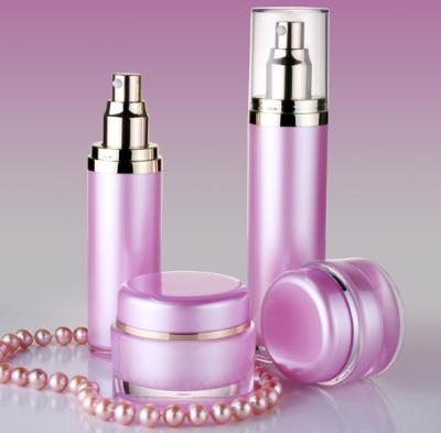 China 15ml to 120ml Hot Pink Acrylic Lotion Pump Bottles for Cosmetic Packaging for sale
