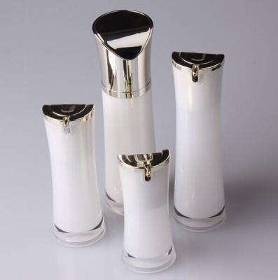 China Acrylic Airless Bottle 50ml for Emulsion Slim Waist Cosmetic Packaging with Custom Printing for sale