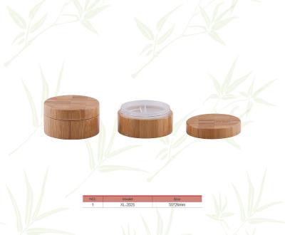 China Custom Bamboo Cheek Powder Case with UV Coating and Silk Screen Printing for sale