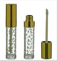 China Gold Clear Lip Gloss Tube 19.8x99.5mm Customizable Cosmetic Container for sale
