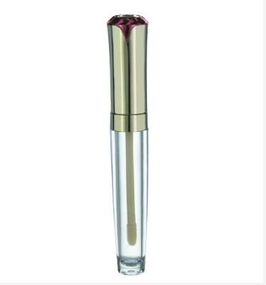 China Plastic Lip Gloss Tube 19x128.5mm with Diamond Flower Head Custom Cosmetic Packaging for sale