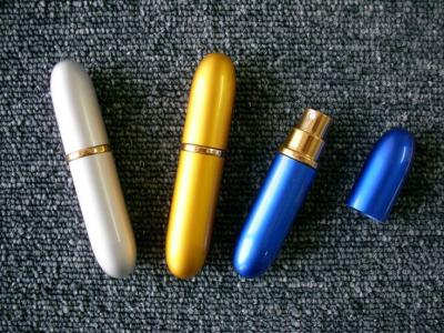 China 5ml Bullet Aluminium Shell Perfume Sprayer Bottle Refillable Travel Size for sale