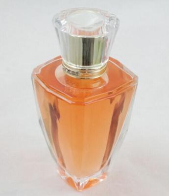 China Square Irregular Crystal Perfume Bottle 100ml High White Glass for sale