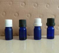 China 5ml Blue Frosting Essential Oil Glass Bottle Vial with Childproof Anti-Theft Cap for sale