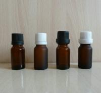 China 10ml Amber Green Frosted Glass Essential Oil Bottle with Plastic Cap Dark Vial for sale