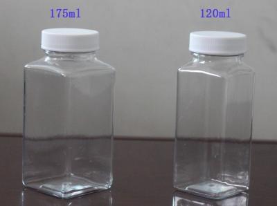 China Factory Sale 120ml 175ml Clear Square PET Bottle 37mm Neck Custom Logo for sale