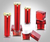 China Acrylic Square Airless Pump Bottles 15ml 30ml 50ml with Cream Jars 15g to 75g for sale