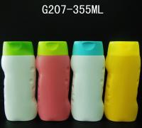 China 355ml PE Children Shampoo Bottle with Flip Top Cap Custom Color for sale