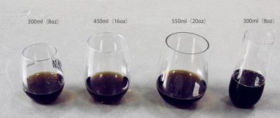 China 450ml 16oz Clear Plastic Wine Cup Tritan PET No Foot Wine Bottle Custom Logo for sale