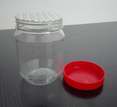 China 350ml Clear Plastic PET Honey Bottle Food Grade 70mm Neck 76x101mm for sale