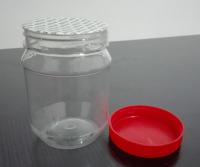 China 350ml Clear Plastic PET Honey Bottle Food Grade 70mm Neck 76x101mm for sale