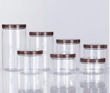 China 200ml-1200ml Food Grade PET Bottle with Soft Cork Seal for Sugar Honey Plastic Jars for sale