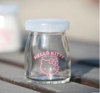 China 100ml Clear Glass Milk Bottle with Plastic Cap for Yogurt Storage Oven Safe for sale