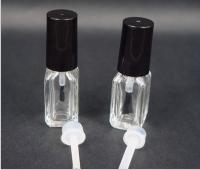 China 4ml Square Glass Bottle for Nail Polish with black cap and brush for sale