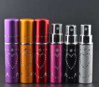 China 5ml embedded diamond aluminum spray perfume bottles, 5ml perfume glass bottles for sale