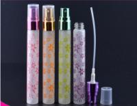 China 10ml Frosted Glass Perfume Bottle with Butterfly Design Portable Travel Spray 14mm Diameter for sale