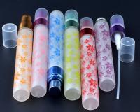 China 10ml Frosted Glass Perfume Bottle with Butterfly Design Portable Travel Spray 14mm Diameter for sale