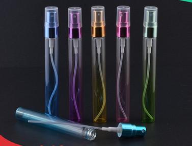 China 10ml Color Spray Vacuum Glass Perfume Bottles Small Sample Glass Packaging Bottles 14mm Diameter for sale