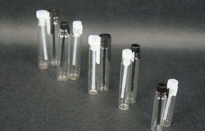 China 1ml Clear Glass Perfume Sample Tube Bottle 0.9cm Diameter 4cm Height for sale