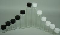 China 15ml Transparent Screw Glass Vial Perfume Bottle Tube with Plastic Cover 1.8cm x 8.8cm for sale