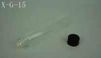 China 15ml Transparent Screw Glass Vial Perfume Bottle Tube with Plastic Cover 1.8cm x 8.8cm for sale