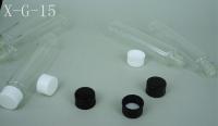 China 15ml Transparent Screw Glass Vial Perfume Bottle Tube with Plastic Cover 1.8cm x 8.8cm for sale