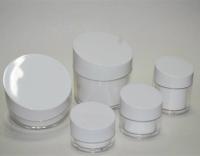 China White Acrylic Cream Jar 20g 30g 50g and PET Lotion Bottle 30ml 50ml 80ml Set for sale