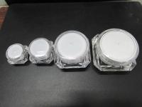China Diamond Crystal Acrylic Cream Jars 5g 10g 15g 30g Clear Transparent Plastic Cosmetic Containers for sale