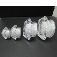 China Diamond Crystal Acrylic Cream Jars 5g 10g 15g 30g Clear Transparent Plastic Cosmetic Containers for sale