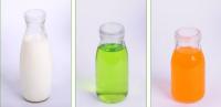 China Food Grade Glass Milk Juice Bottles 100ml 200ml 250ml 500ml with PE Cap for sale