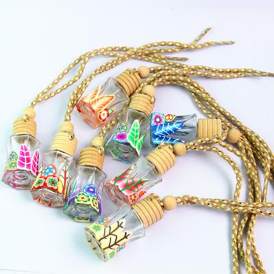 China 6ml Hexagon Half Polymer Clay Perfume Bottle with Glass Core Eco Friendly for sale