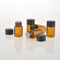 China 2ml Amber Glass Sample Bottle with Plastic Inner Plug for Perfume Cosmetic Test Vial for sale