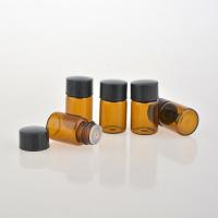 China 2ml Amber Glass Sample Bottle with Plastic Inner Plug for Perfume Cosmetic Test Vial for sale