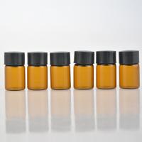 China 2ml Amber Glass Sample Bottle with Plastic Inner Plug for Perfume Cosmetic Test Vial for sale