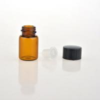 China 2ml Amber Glass Sample Bottle with Plastic Inner Plug for Perfume Cosmetic Test Vial for sale