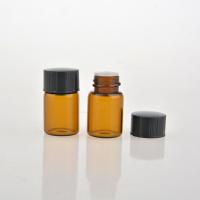 China 2ml Amber Glass Sample Bottle with Plastic Inner Plug for Perfume Cosmetic Test Vial for sale