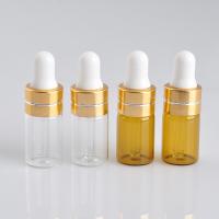 China 3ml Clear Amber Glass Dropper Bottle for Essential Oil Perfume Sample Packing 15x46mm for sale