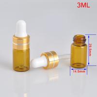 China 3ml Clear Amber Glass Dropper Bottle for Essential Oil Perfume Sample Packing 15x46mm for sale