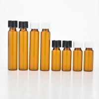 China Amber Glass Essential Oil Bottle 5ml 10ml with Black Cap for Perfume Sample Packaging for sale