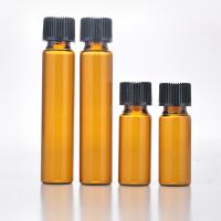 China Amber Glass Essential Oil Bottle 5ml 10ml with Black Cap for Perfume Sample Packaging for sale