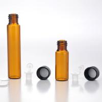 China Amber Glass Essential Oil Bottle 5ml 10ml with Black Cap for Perfume Sample Packaging for sale
