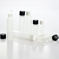 China Frosted Glass Essential Oil Bottle 5ml 10ml Amber Reagent Sample Vial with Black Cap for sale