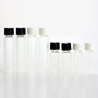 China Frosted Glass Essential Oil Bottle 5ml 10ml Amber Reagent Sample Vial with Black Cap for sale