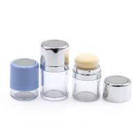 China 5g 10g 15g Empty Plastic Cosmetic Jar with Soft Puff for Loose Powder Blush for sale